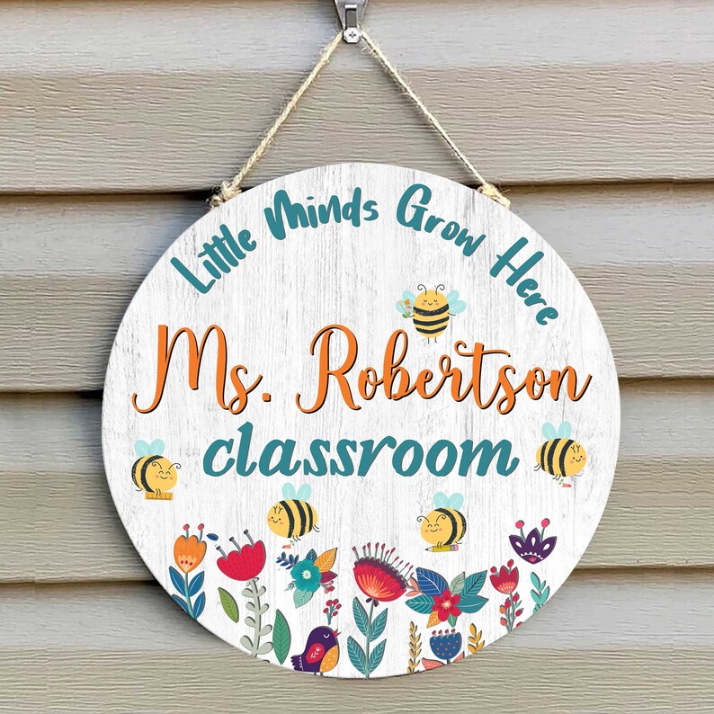 Personalized Teacher Sign Bee Classroom Decor Teacher Door - Etsy
