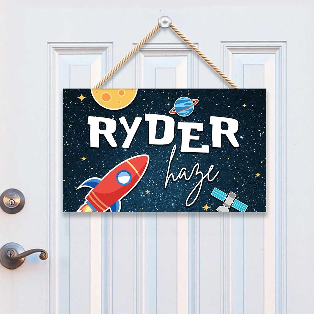 Personalized Outer Space Theme Bedroom Wall Decor Plaque - Etsy