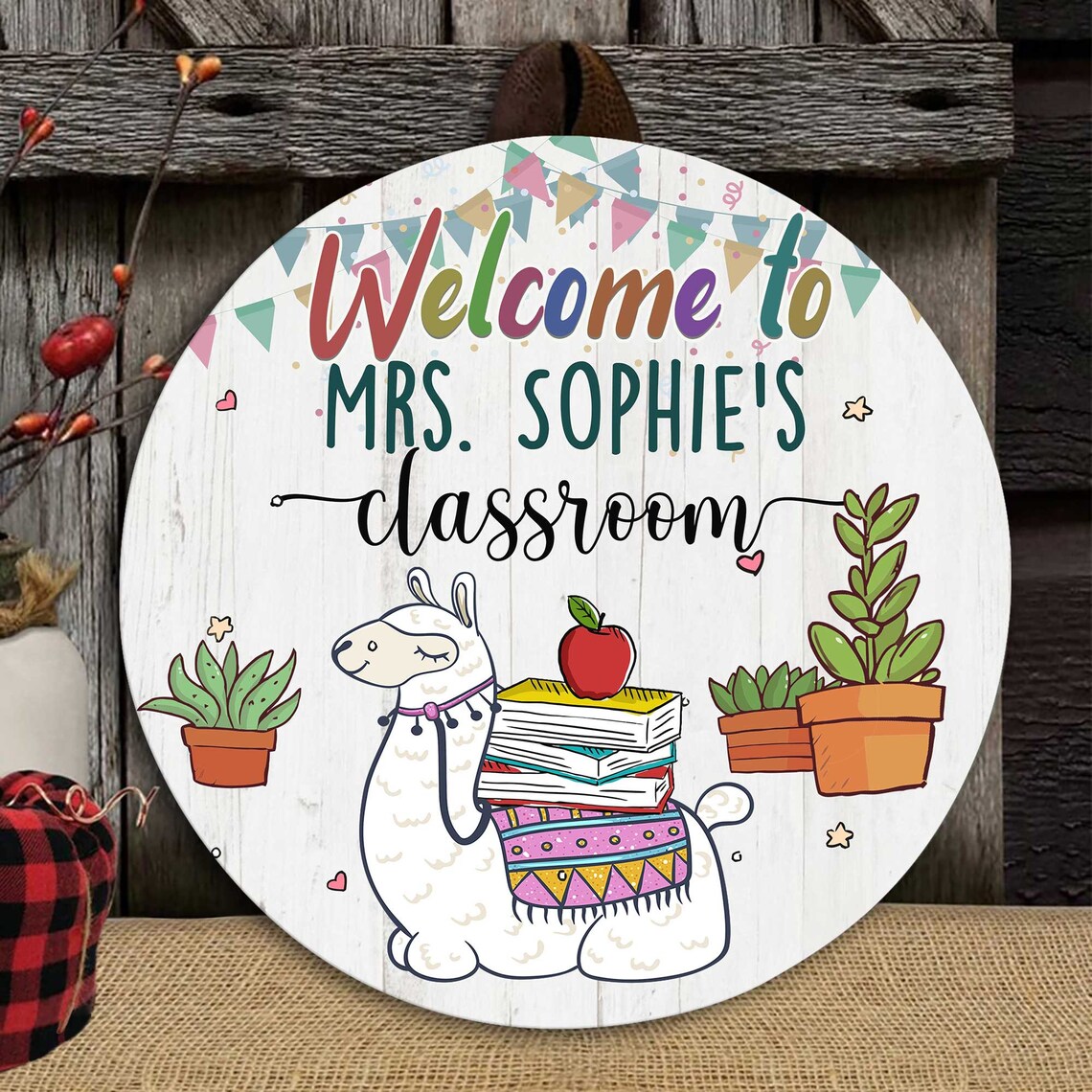 Custom Teacher Sign Llama Teacher Door Sign Teacher Door - Etsy