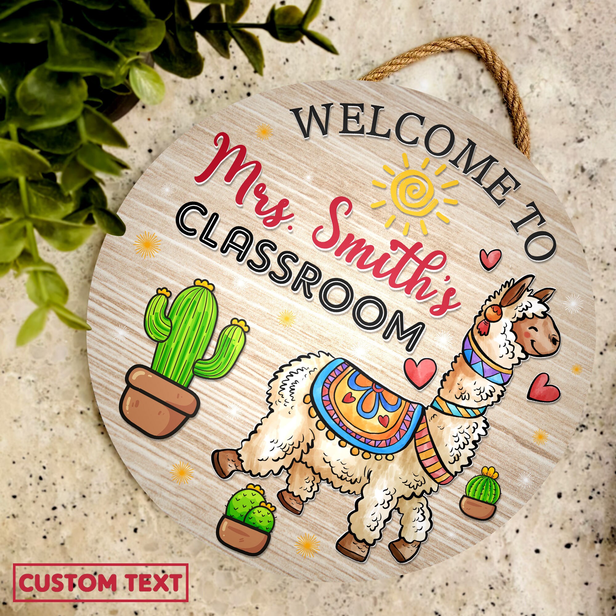 Llama Teacher Door Sign Personalized Teacher Door Sign - Etsy