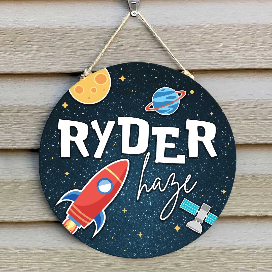 Personalized Outer Space Theme Bedroom Wall Decor Plaque - Etsy
