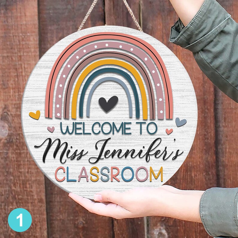 Custom Teacher Door Sign Teacher Name Sign Rainbow Door - Etsy Canada