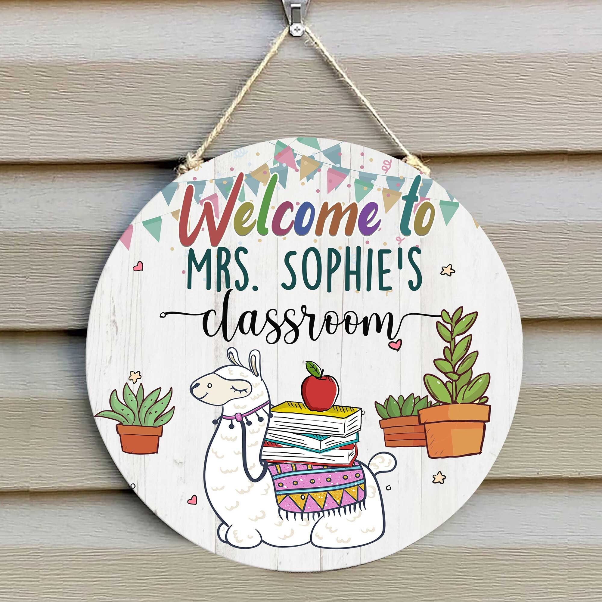 Custom Teacher Sign Llama Teacher Door Sign Teacher Door - Etsy