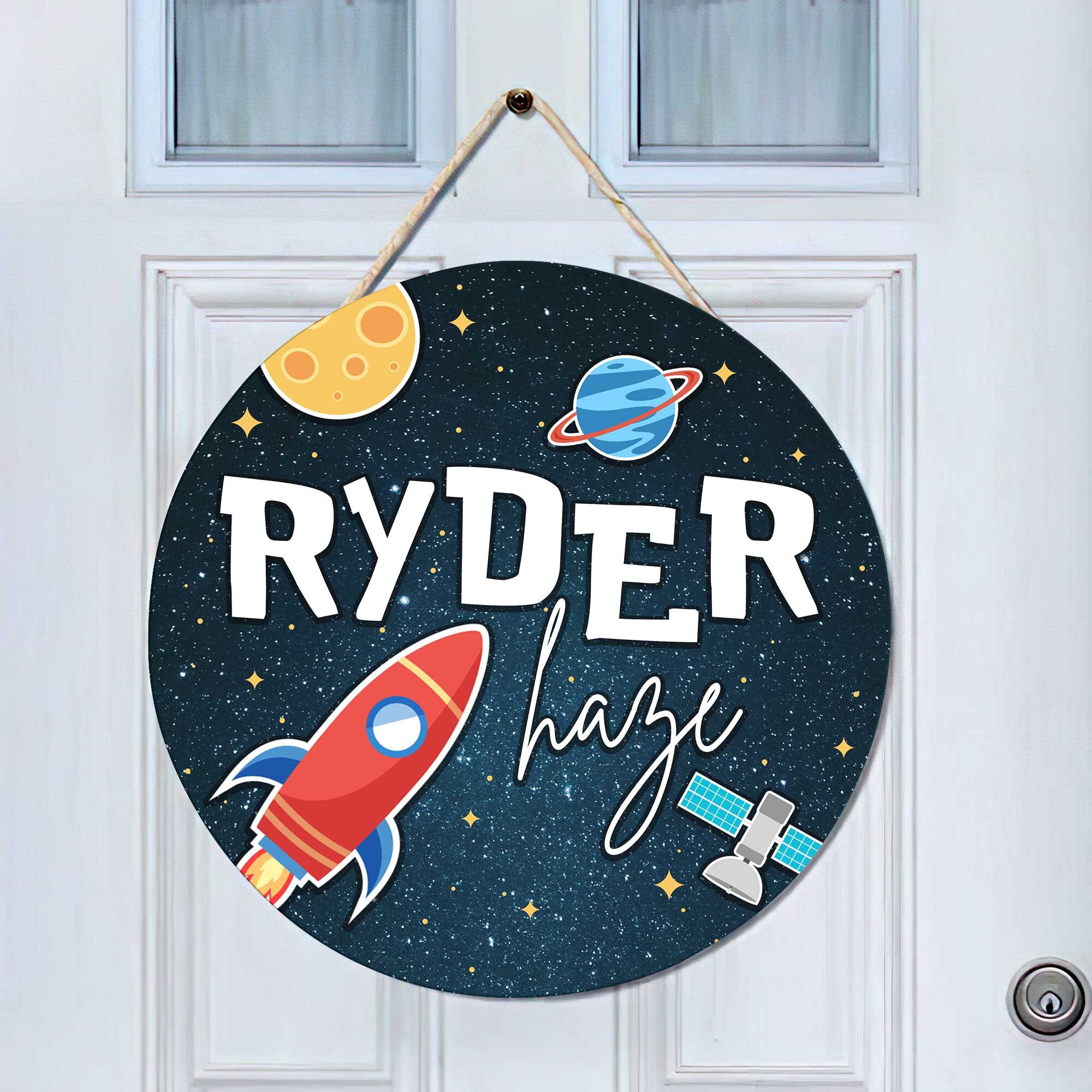 Personalized Outer Space Theme Bedroom Wall Decor Plaque - Etsy
