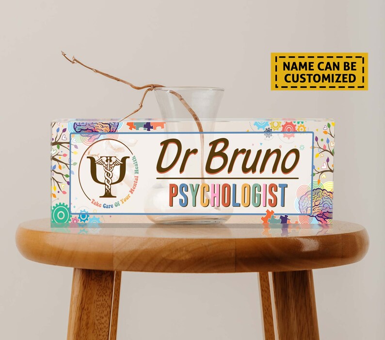 Psychologist Desk Name Plate Psychology Desk Sign - Etsy