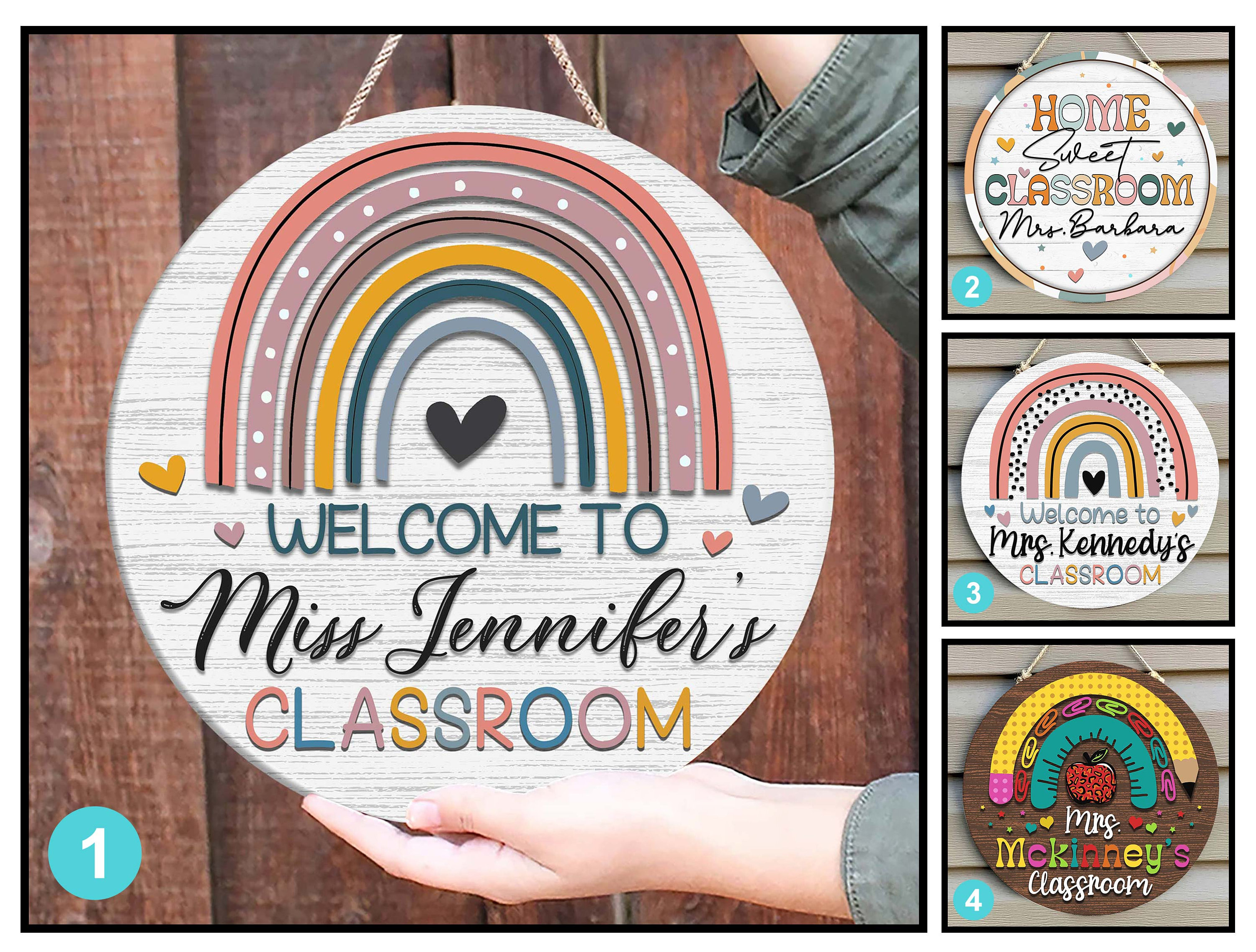 Custom Teacher Door Sign Teacher Name Sign Rainbow Door - Etsy Canada