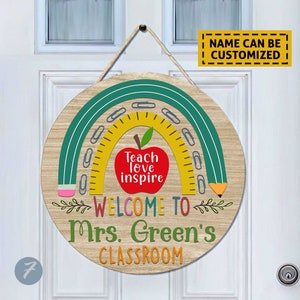 Personalized Teacher Door Sign Classroom Door Sign Teacher - Etsy