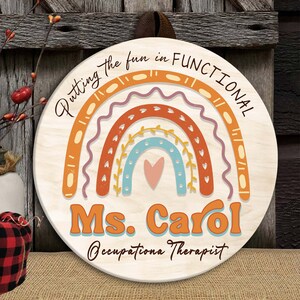 Personalized Occupation Therapist Door Sign, Occupational Therapist ...