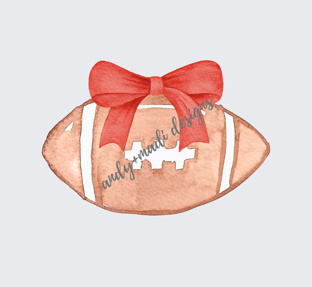 Football With Bow PNG / Watercolor Sports / Digital Download for ...