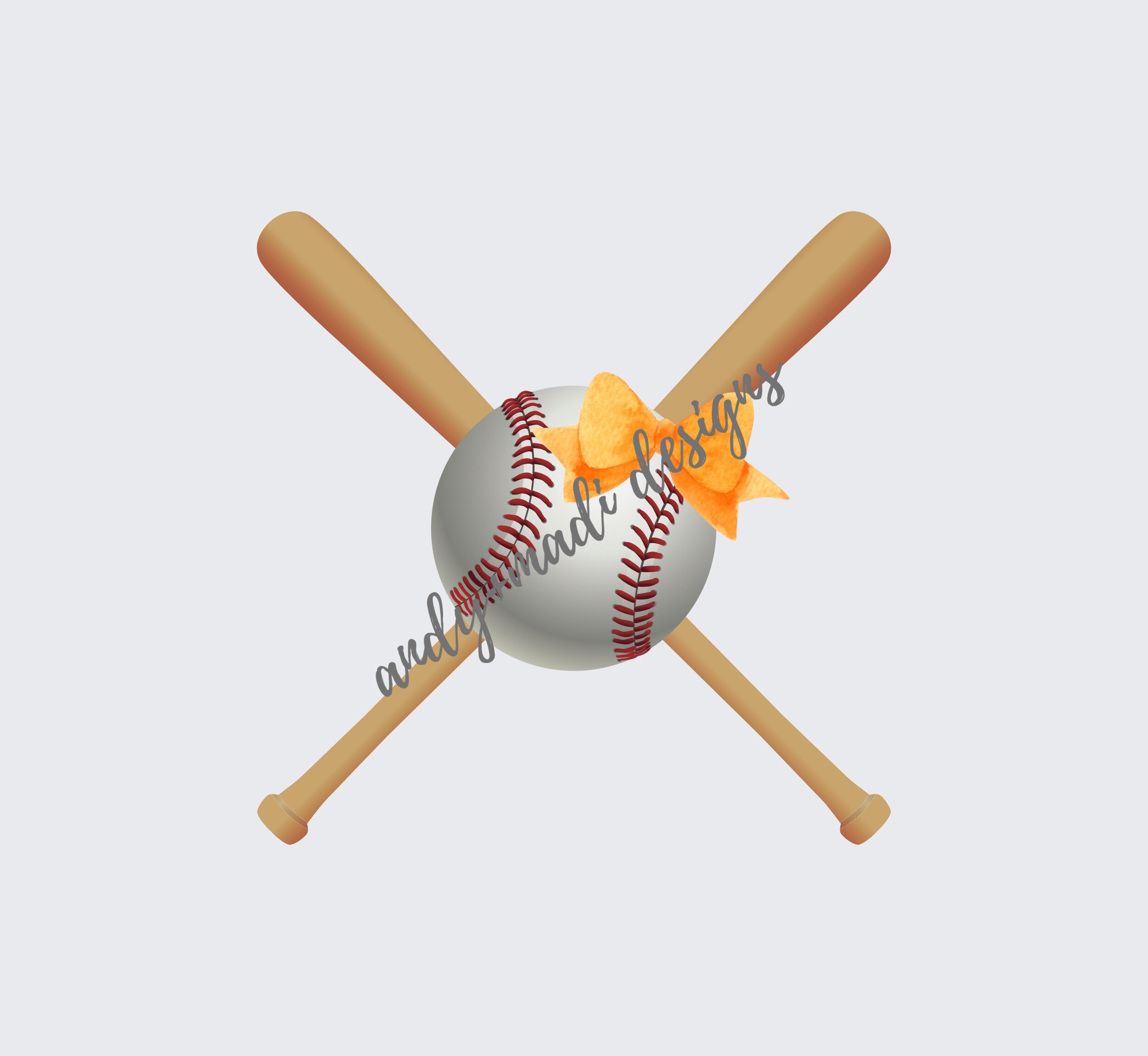 Watercolor Baseball and Bats PNG / Girls Baseball and Baseball | Etsy