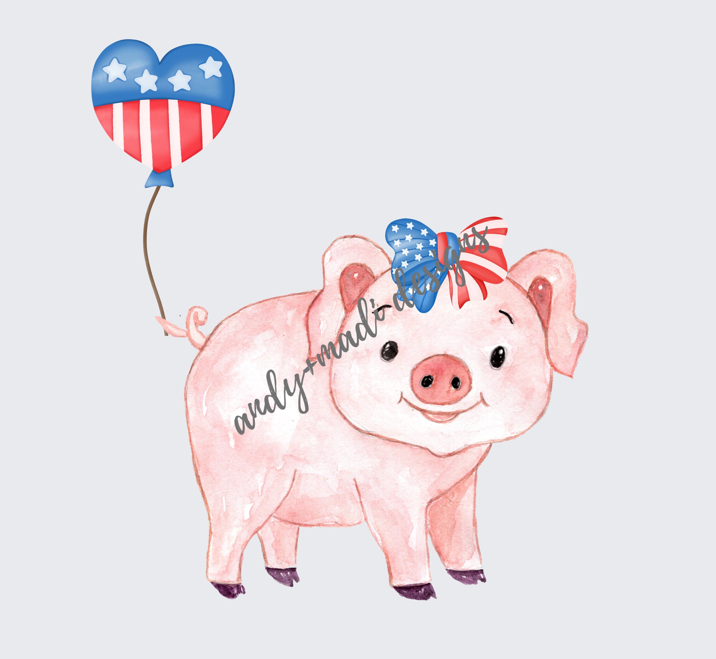 Patriotic Pig PNG / DIGITAL DOWNLOAD / Sublimation Heat | Etsy