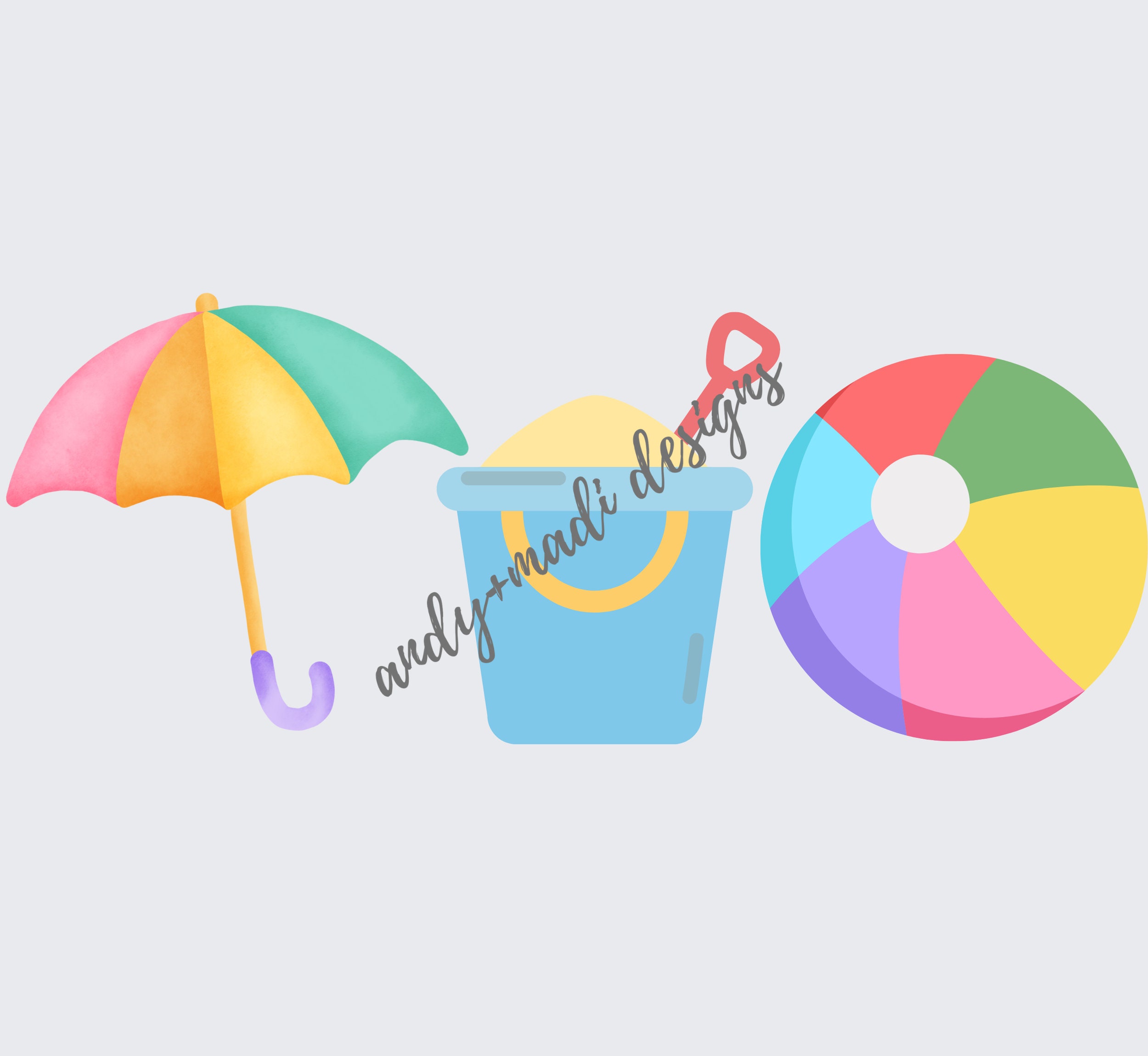 Colorful Beach Umbrella Clipart