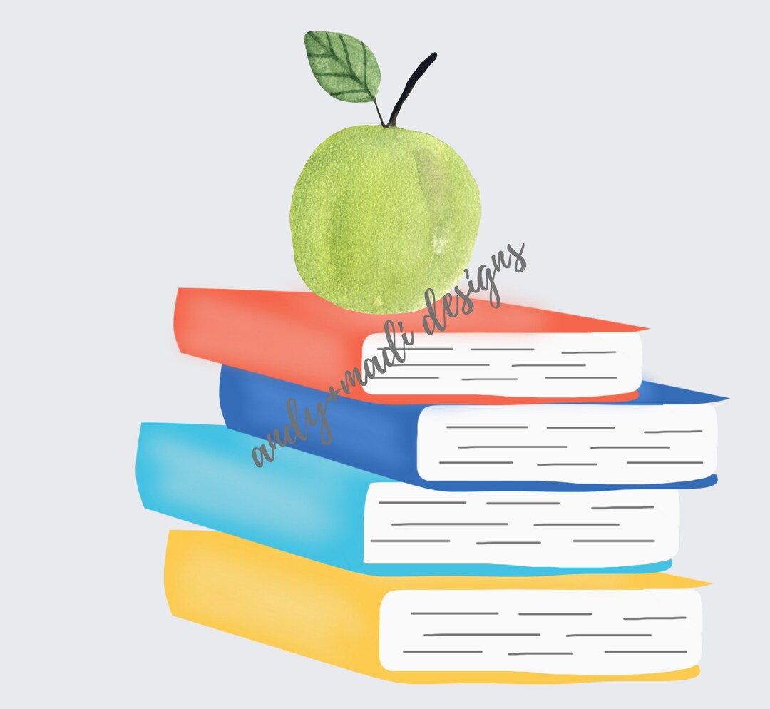Back to School PNG, Books / Apple, Digital Download - Etsy