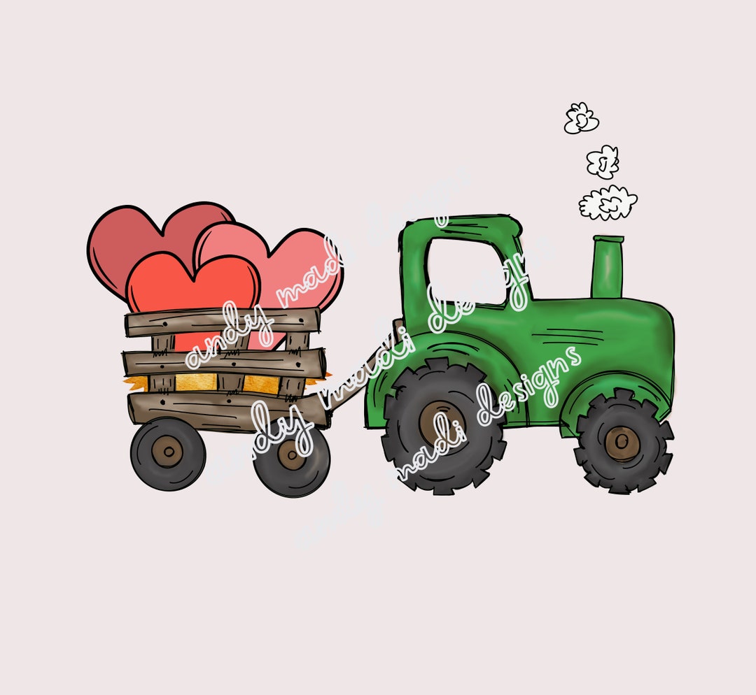 Tractor With Hearts PNG / Valentines Design for Boys / Digital Download ...
