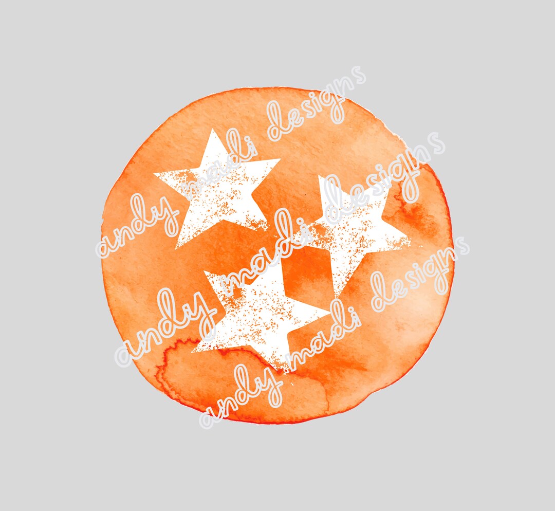 Orange Watercolor Tennessee Tri Star PNG / Digital Download for ...