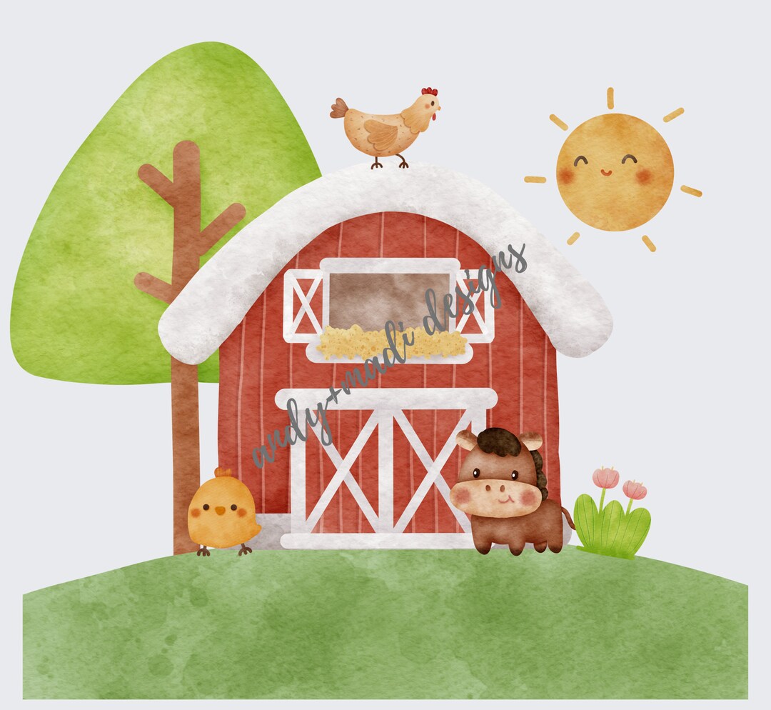 Farm Scene PNG, Digital Download for Sublimation - Etsy