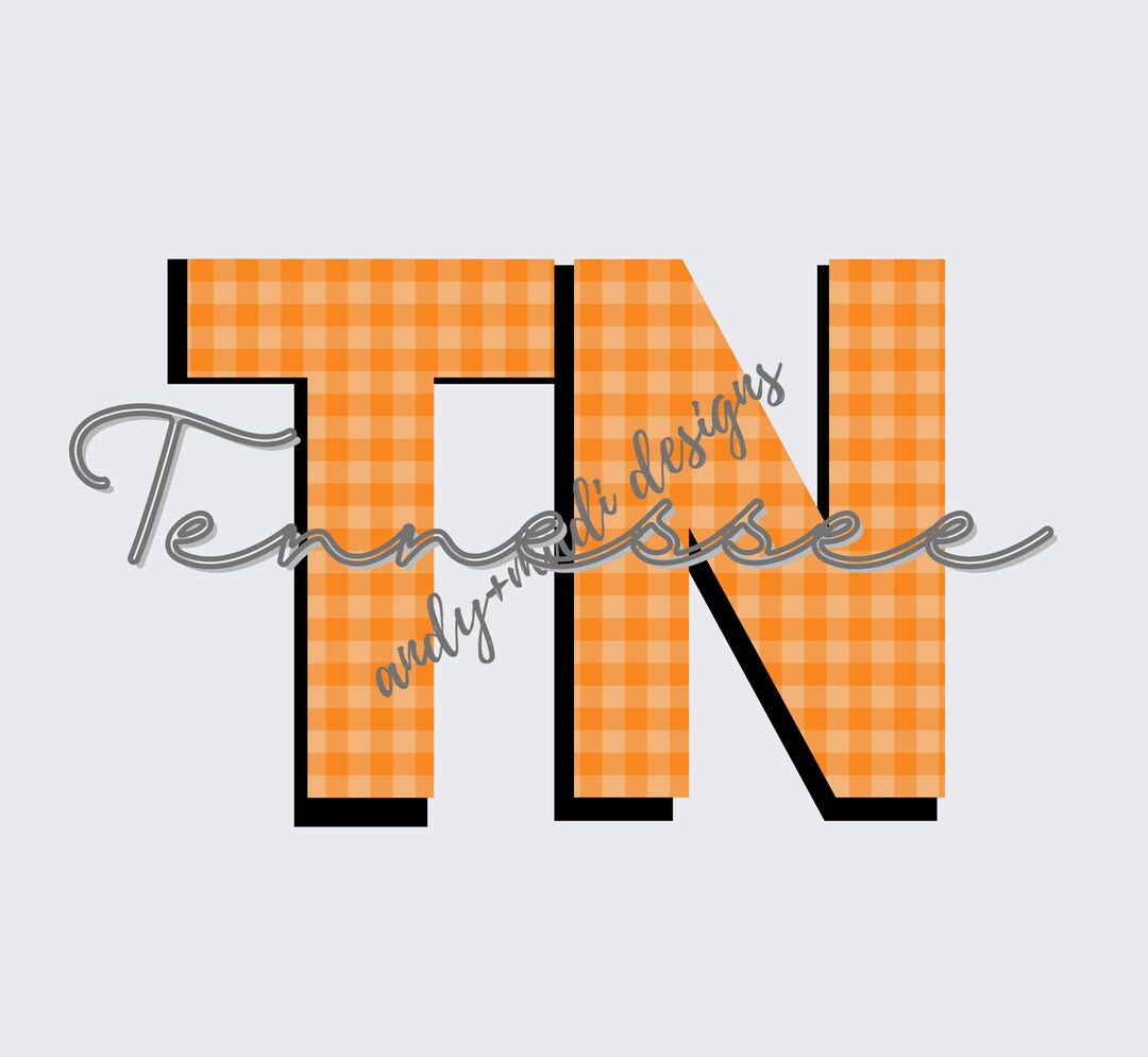 Orange Plaid TN PNG, Tennessee Design, Digital Download for Sublimation ...