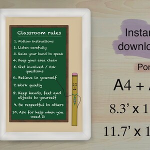 Classroom Rules Posters, School Posters, Classroom Decor, Classroom ...