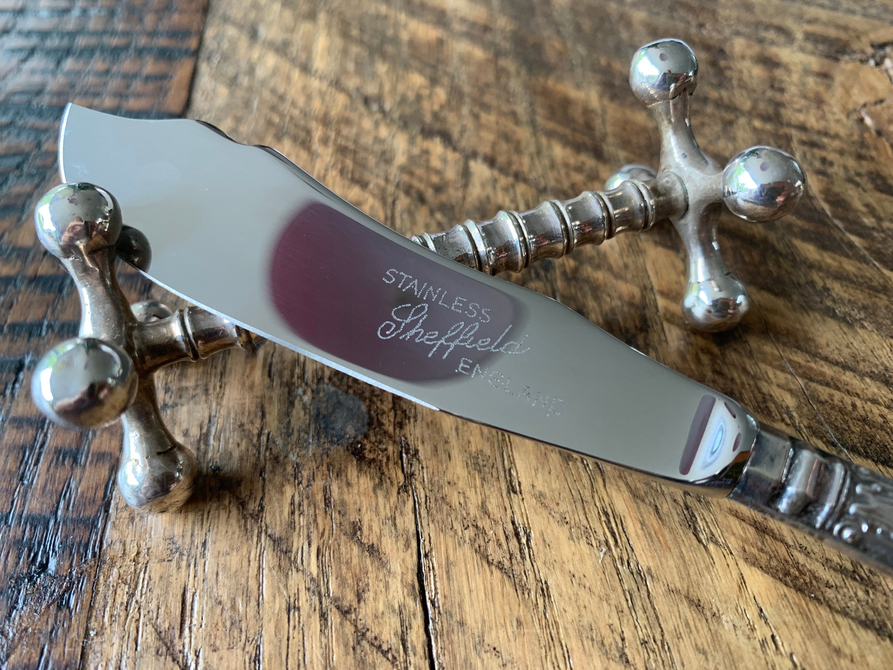 Vintage Solid Silver Handle - Butter Knife, With Sheffield Stainless ...