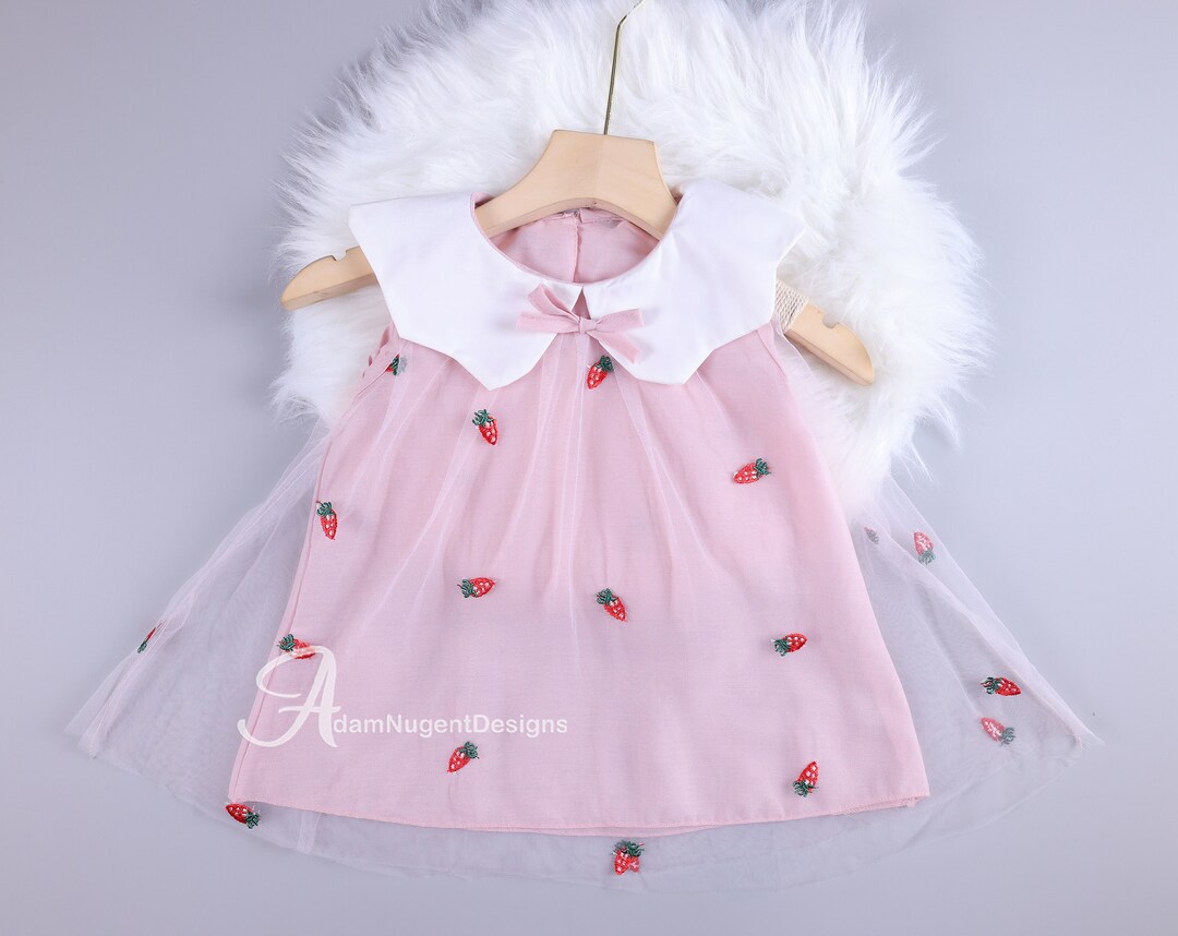 Birthday Strawberry Cute Dress Embroided Dress Berry First - Etsy UK