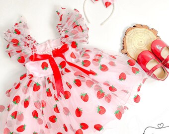 Berry First Birthday Outfit, Personalized Baby Girl Strawberry Clothes ...