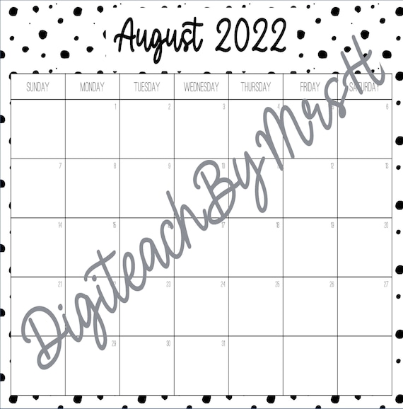 Printable Calendar July August 2022