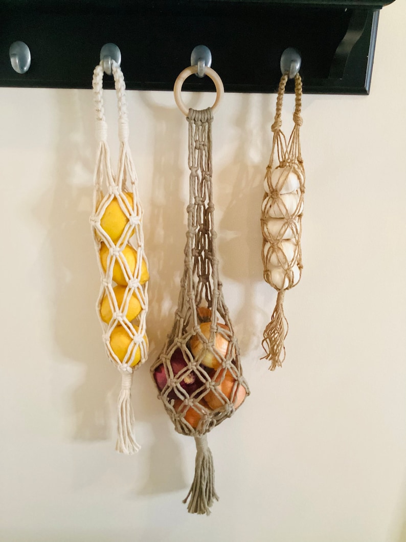 Macrame Hanging Fruit and Veggie Basket - Etsy