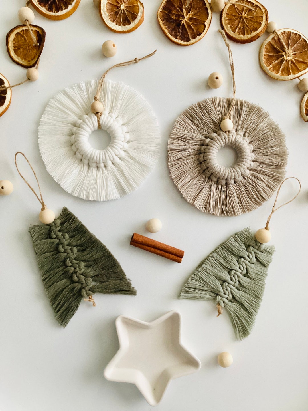 Macrame Christmas Ornaments - Etsy