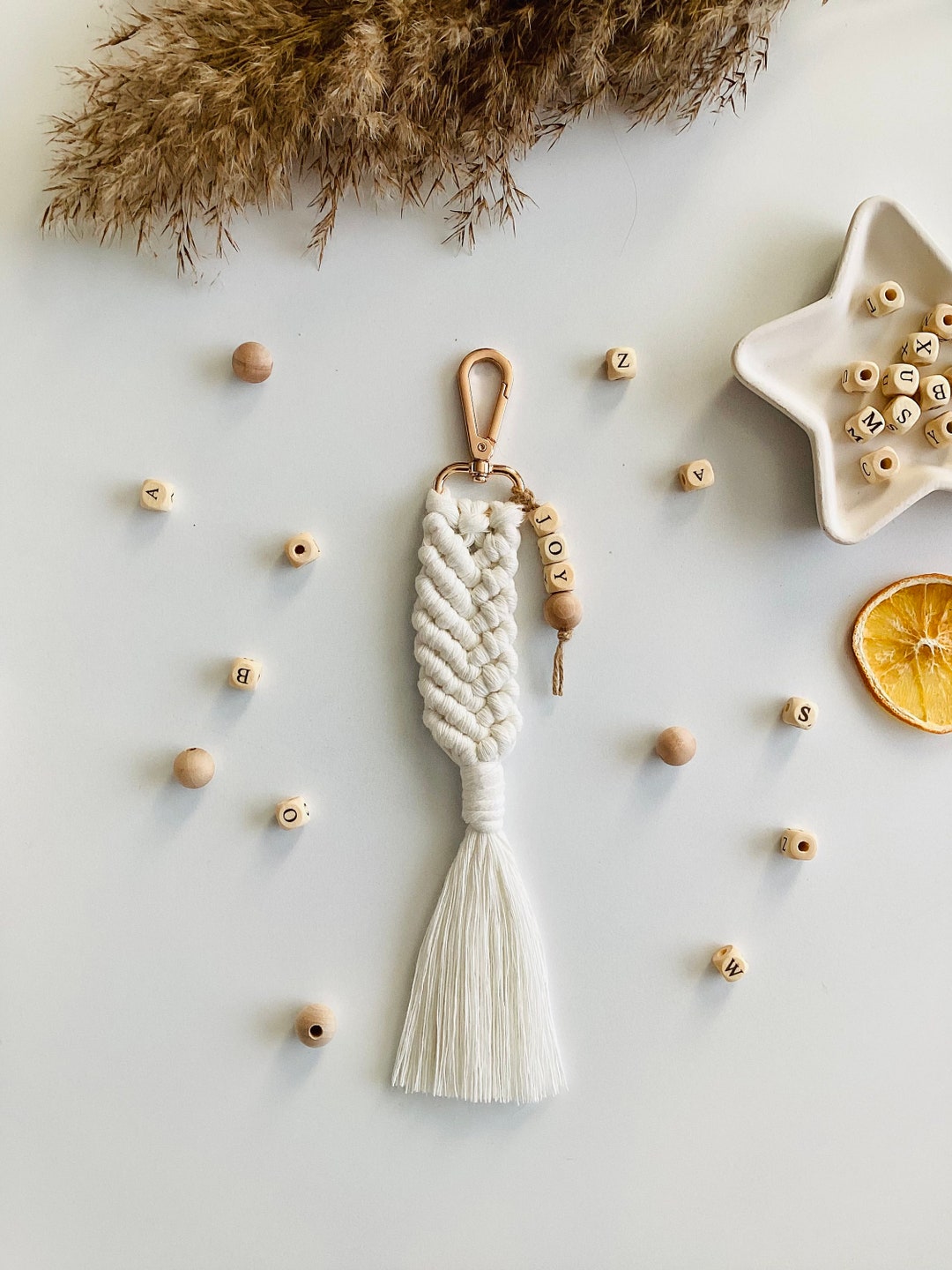 Macrame Fishtail Keychain - Etsy