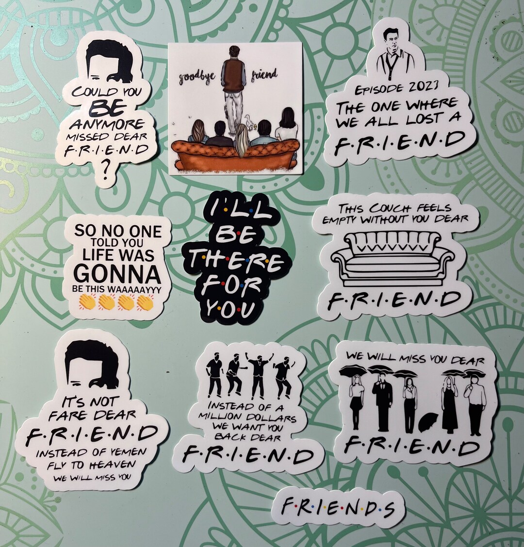Friends Stickers Chandler Bing RIP set of 10 FREE SHIPPING - Etsy
