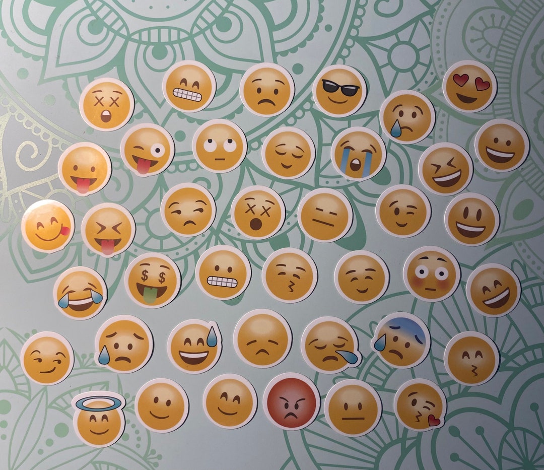 Emoji Stickers 40 Count FREE SHIPPING - Etsy