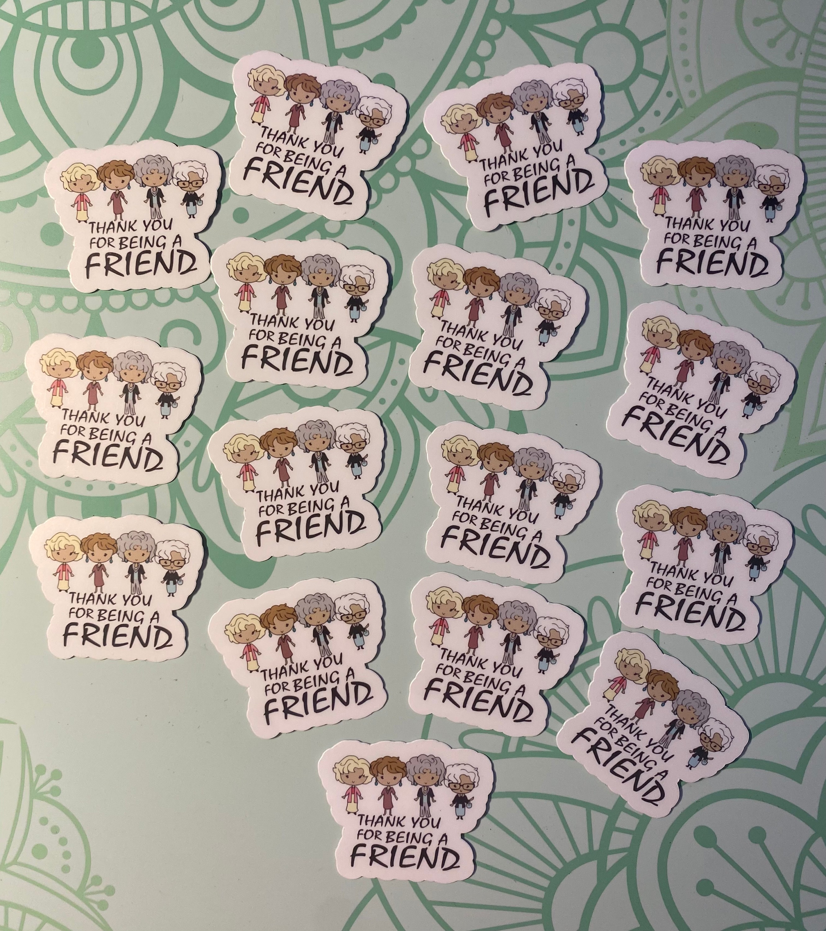 Golden Girls Stickers Thank You for Being A Friend 16 Count - Etsy