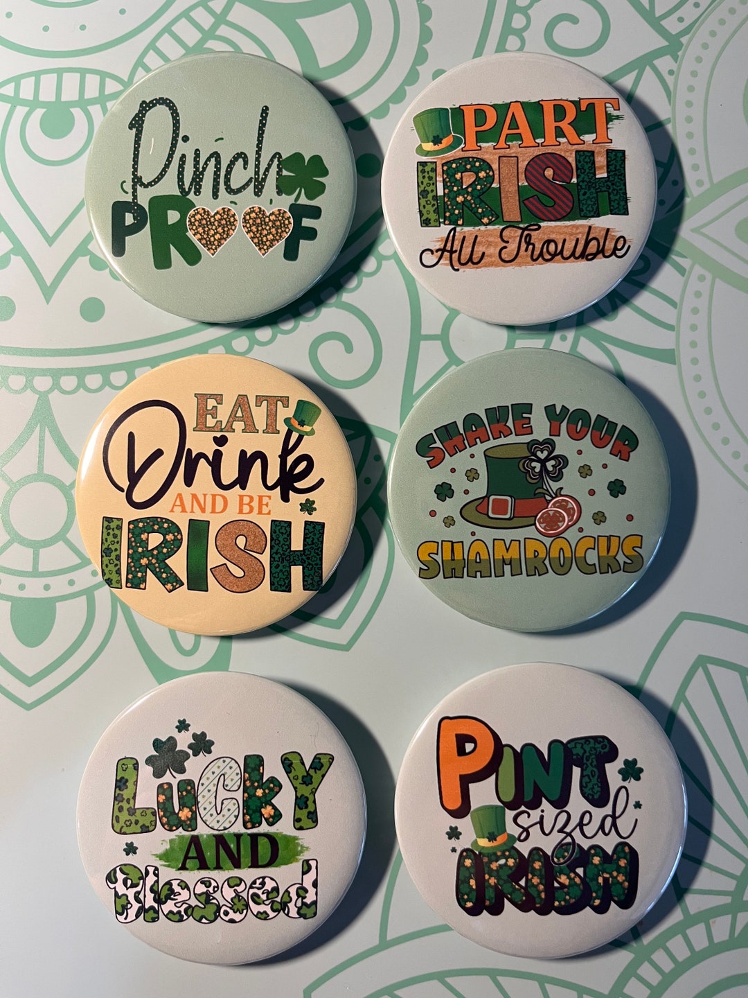 St. Patrick's Day Pins 2.25 - Etsy