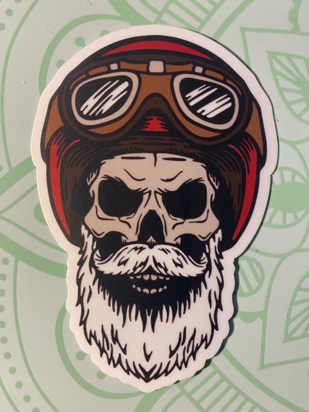 Biker Skull Sticker FREE SHIPPING - Etsy