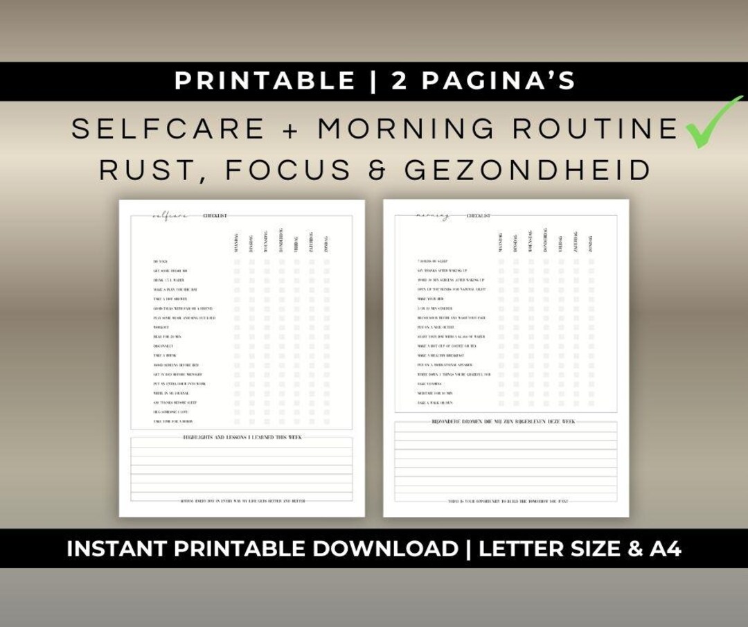Self-care + Morning Checklists | Weekly Planning | Instantly ...