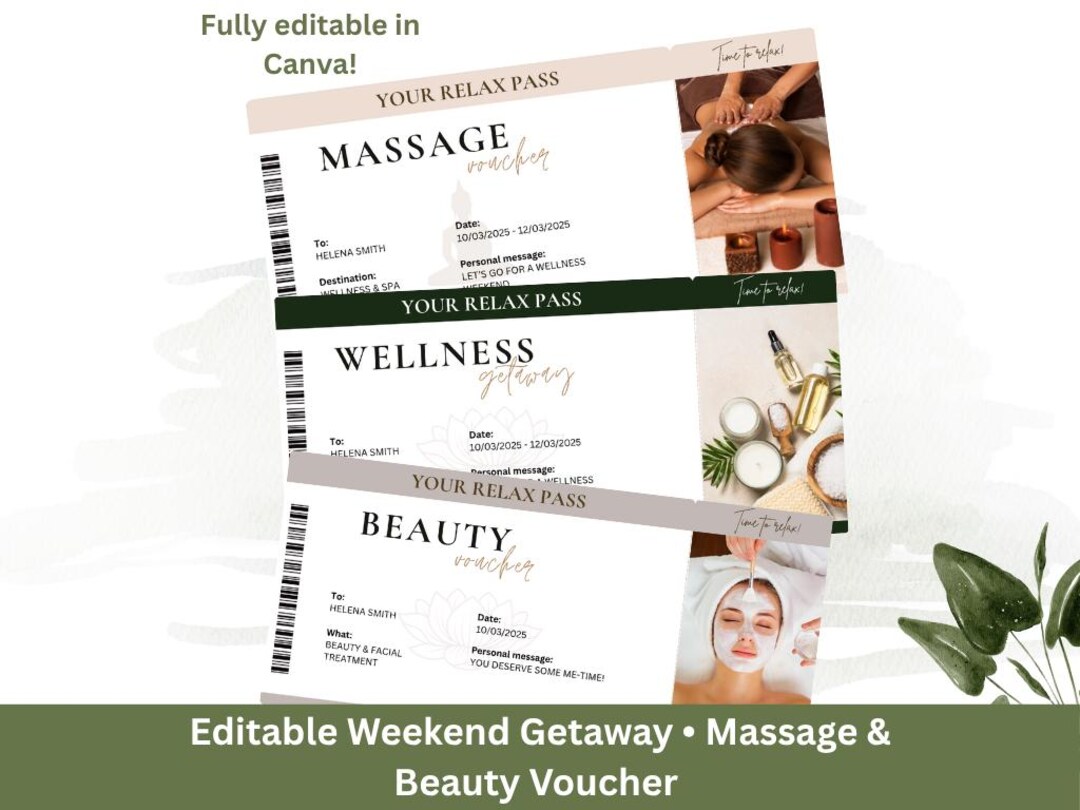 Editable Wellness Voucher – Massage, Wellness & Beauty Voucher – Canva ...