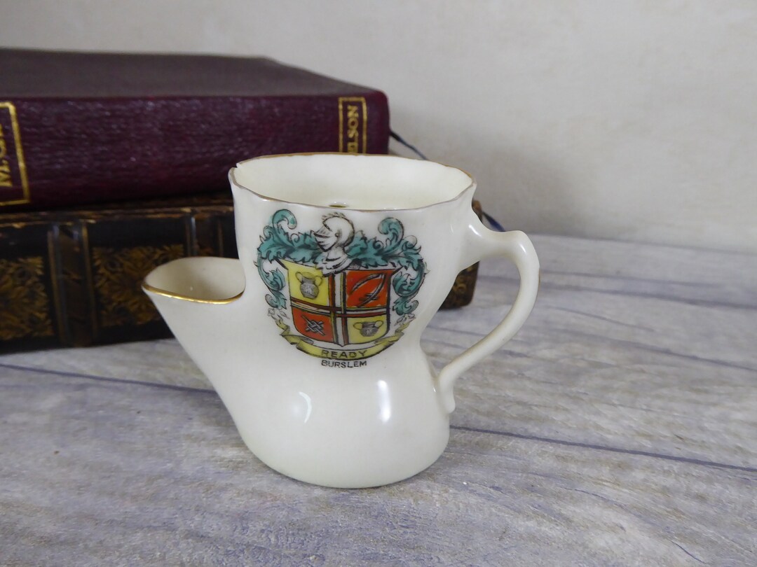 Burslem Crested China Miniature Shaving Pot / Staffordshire China ...