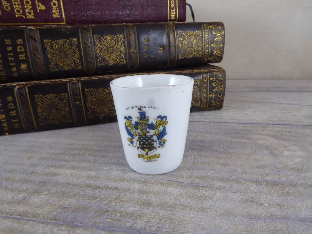 Antique Clapham Souvenir Crested China Miniature Pot / Vintage London ...