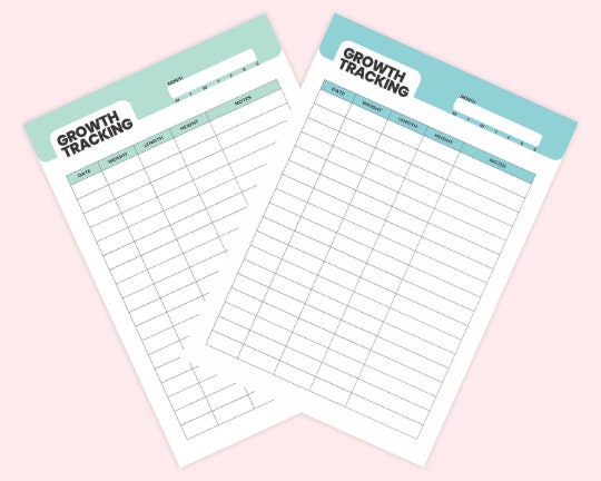 Printable Pet Growth Record Tracking Sheet, Daily Cat, Dog, Rabbit ...