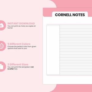Printable College Student Cornell Study Notes, PDF Lined Notes Taking ...