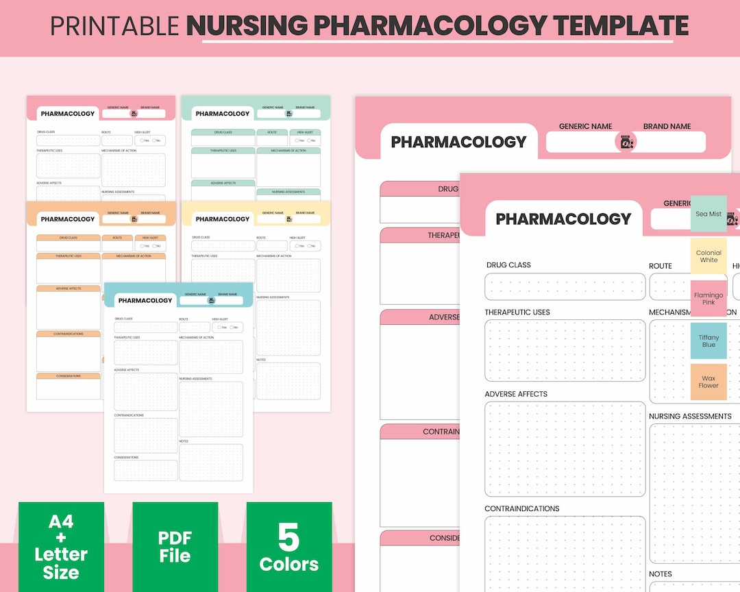 Printable Medical Nursing Pharmacology Notes Pdf Template, Nursing ...