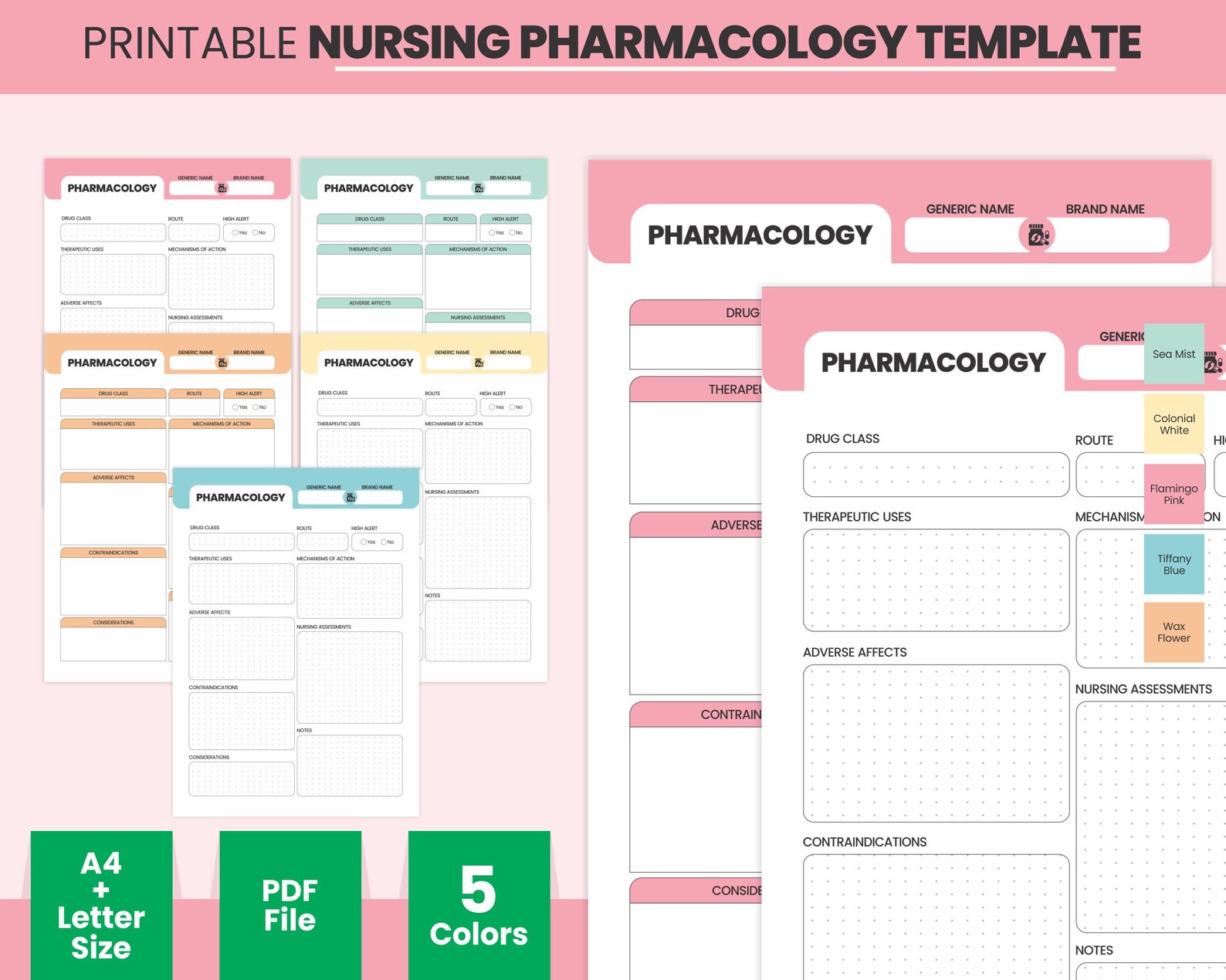 Printable Medical Nursing Pharmacology Notes Pdf Template, Nursing ...