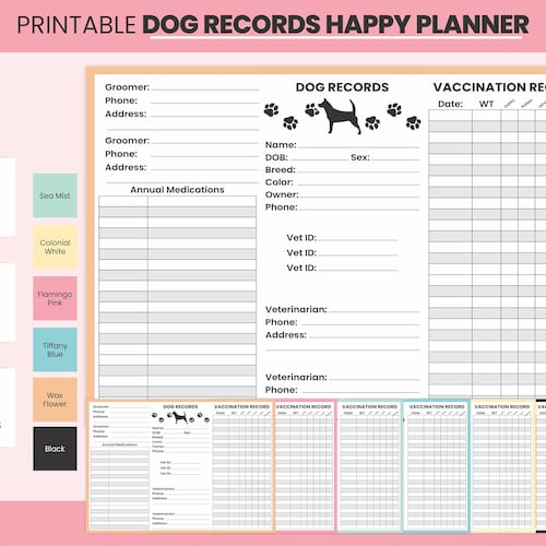 Printable Daily Dog Records Book Digital Dog Information - Etsy UK