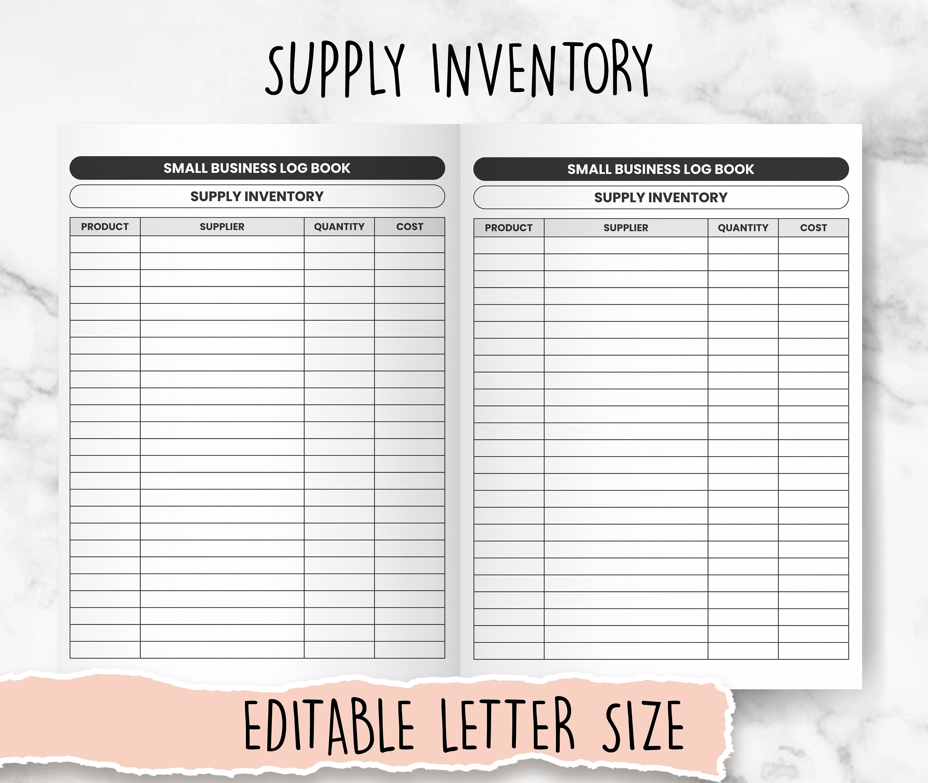 Small Business Log Book Product Inventory Notebook Order Tracker ...