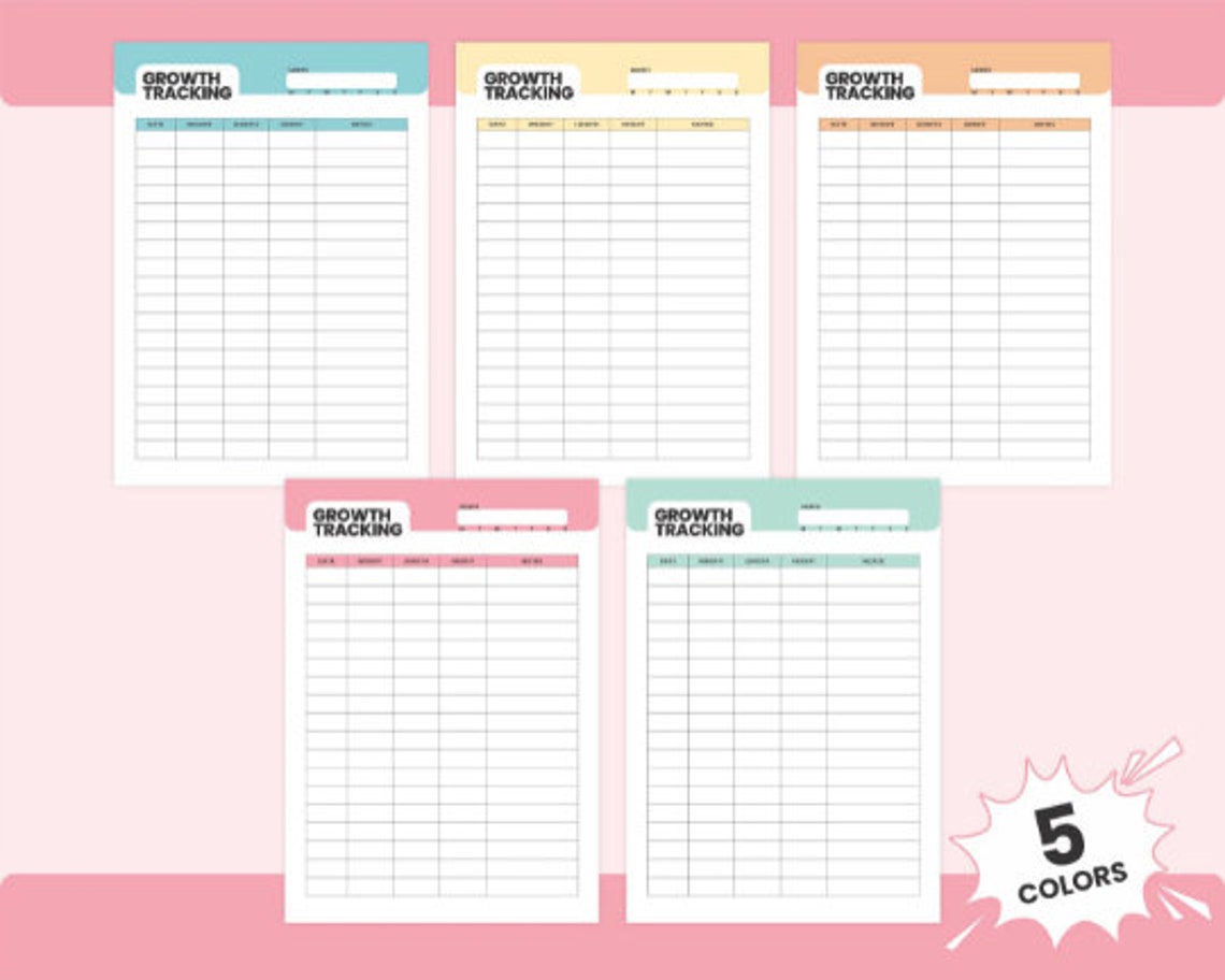 Printable Pet Growth Record Tracking Sheet, Daily Cat, Dog, Rabbit ...