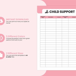 Printable Single Parent Child Support Custody Planner, Co Parenting ...