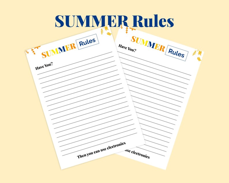 Printable SUMMER Planner 2022, Daily Summer Checklist, Summer Chores ...