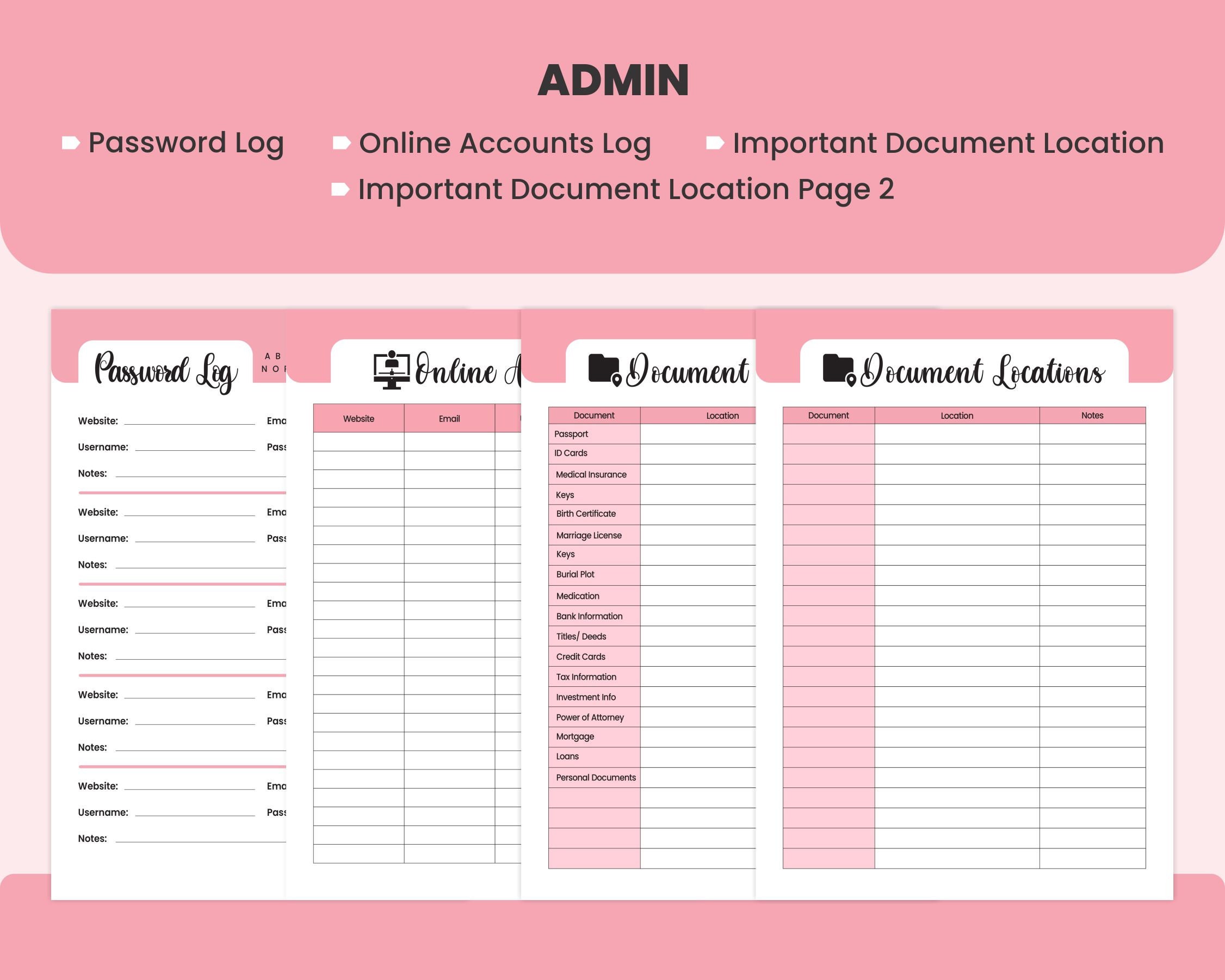 Printable Family Emergency Binder, A4 and Letter Size End of Life ...