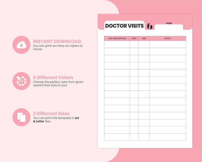 Printable Daily Doctor Visits Physician Office Reception Doctor Visit ...