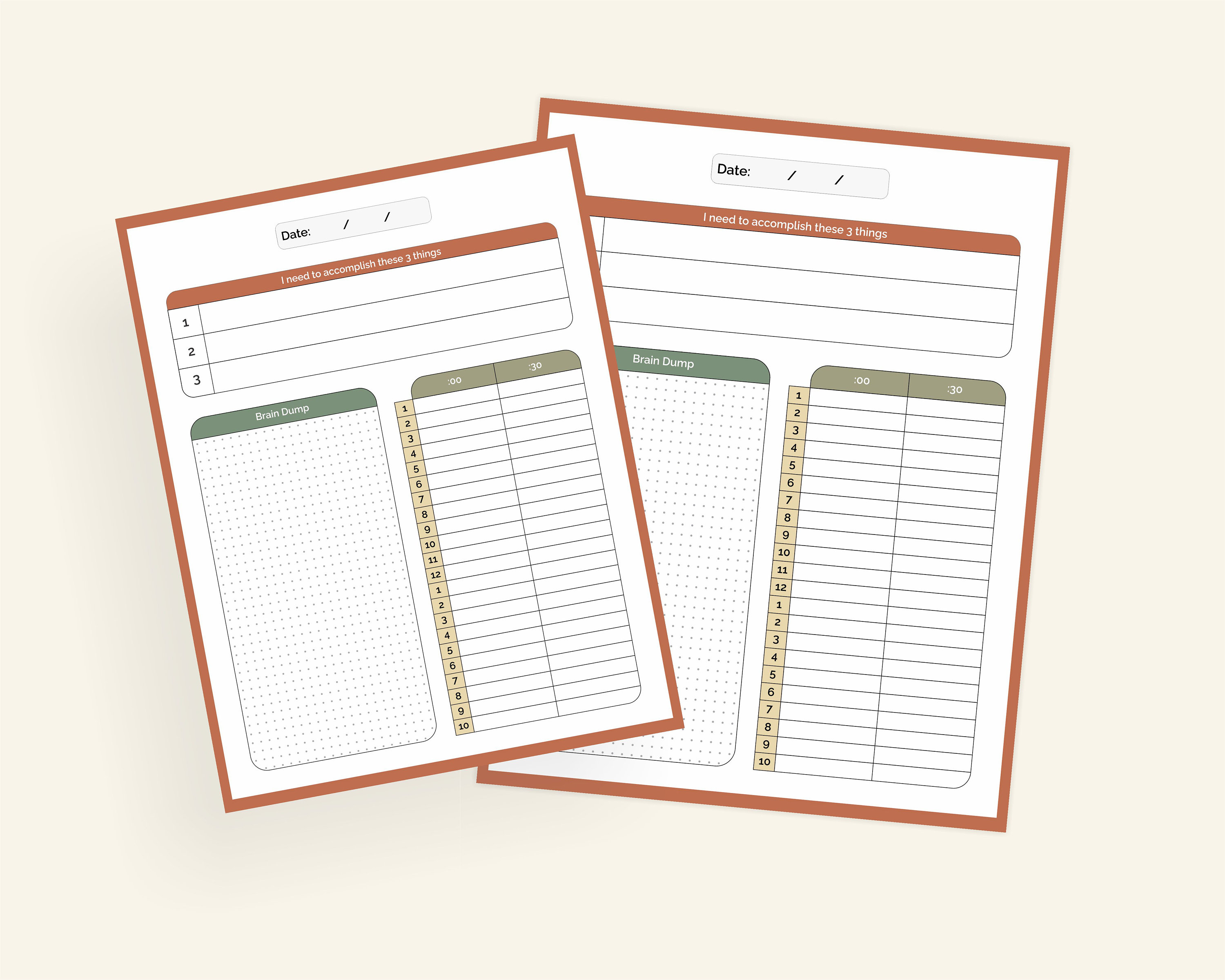 Elon Musk's Time Blocking Planner, Printable Brain Dump 3 Main Goals ...